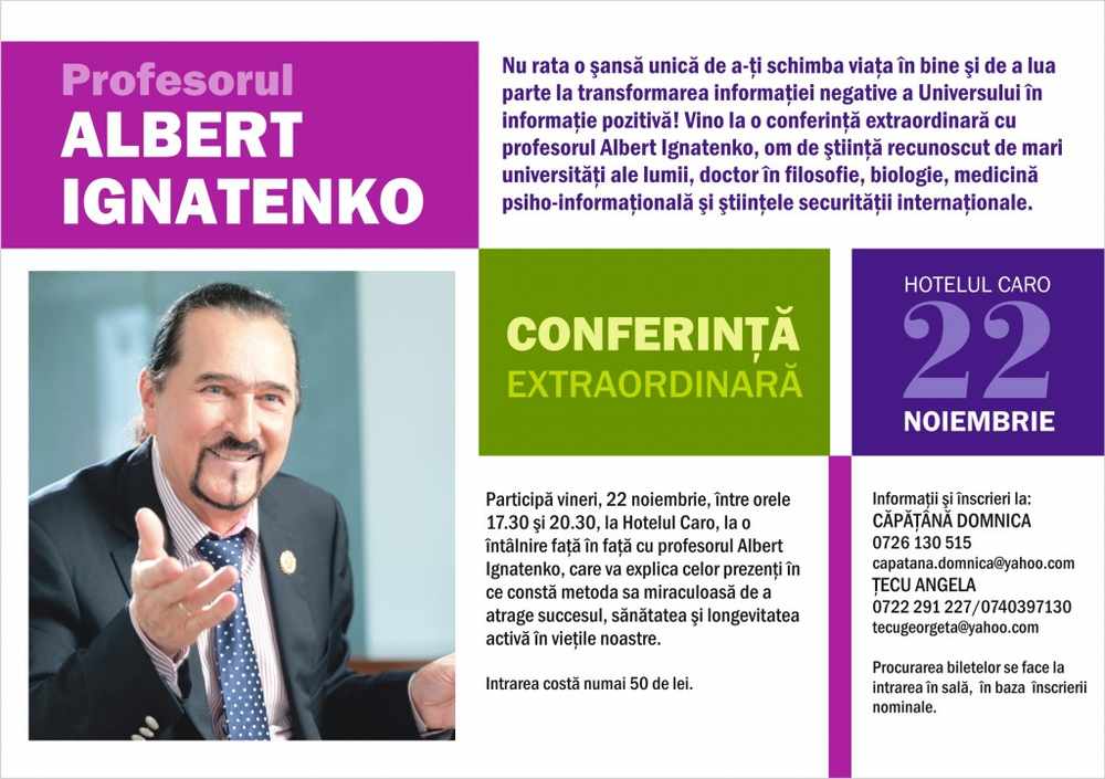 Vino la o intalnire cu profesorul Albert Ignatenko! – Marea Dragoste