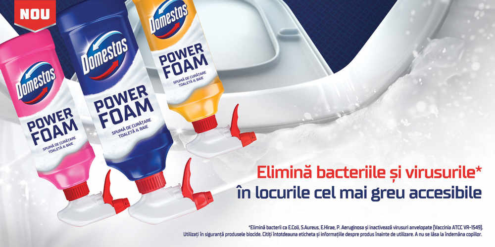 Curățenie în locurile greu accesibile cu Domestos Power Foam – Marea ...